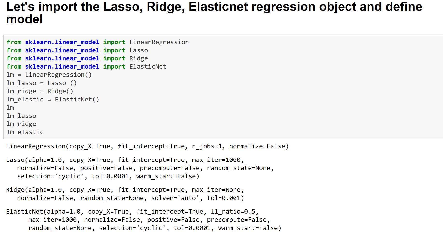 Lasso, Ridge and Elastic Net Regularization | RP’s Blog on AI